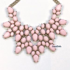Jewelry | New Matte Pastel Pink Jeweled Bib Statement Necklace | Poshmark
